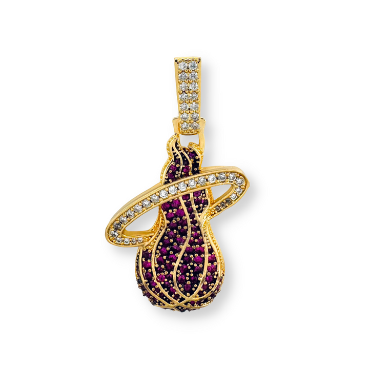 "HEAT" 18K Gold Pendant | NBA Pendant – GoldStarsDC Jewelry Co.