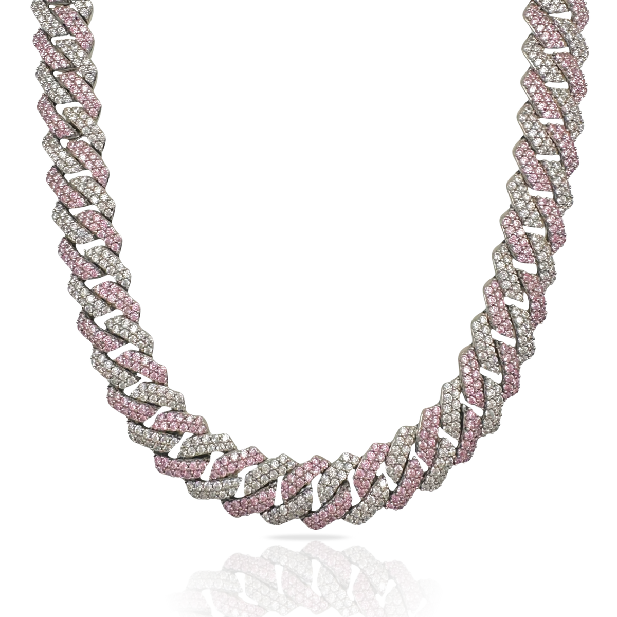 Two Tone Pink Diamond Chain 14mm – GoldStarsDC Jewelry Co.