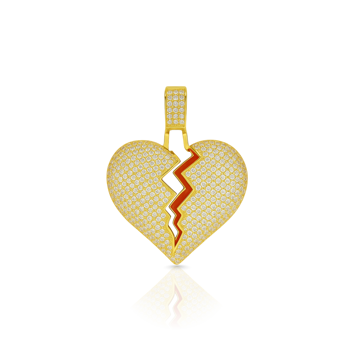 Broken Heart Diamond Gold Pendant – GoldStarsDC Jewelry Co.