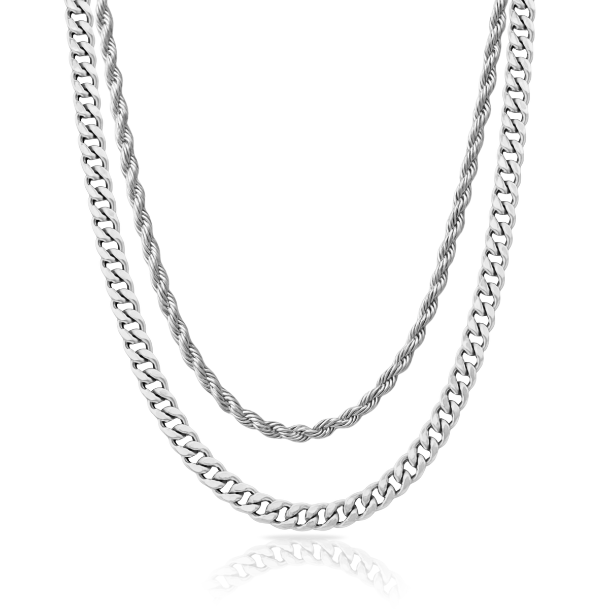 Micro Cuban + Rope Chain Stack – GoldStarsDC Jewelry Co.