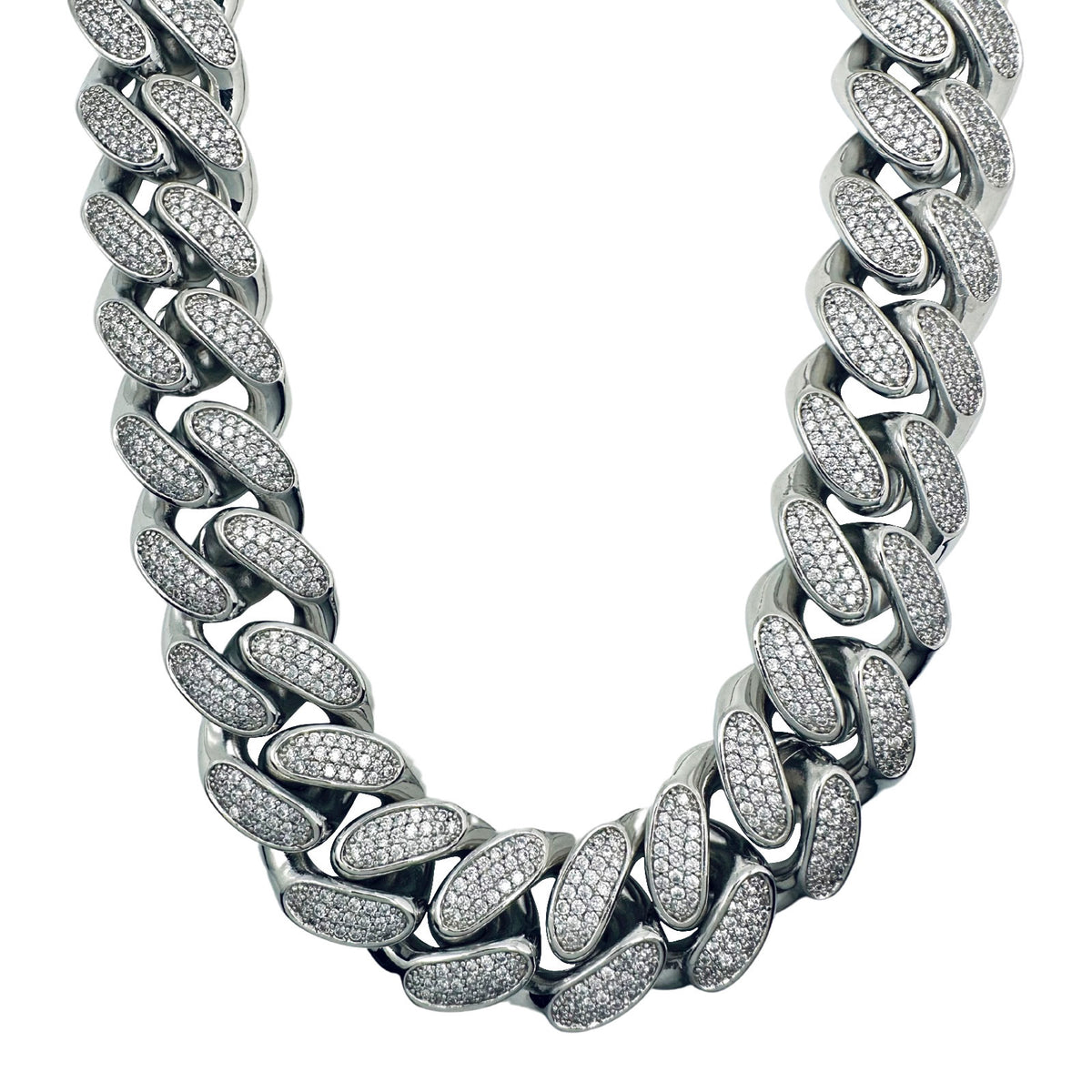 18mm Miami Cuban Diamond Chain (White Gold) – GoldStarsDC Jewelry Co.
