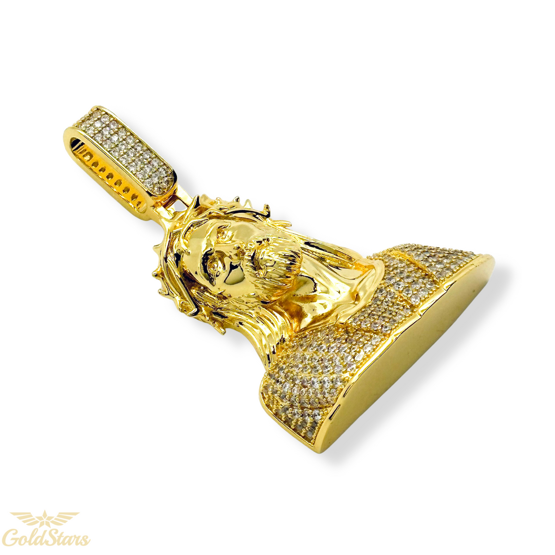 Jesus Diamond Pendant V3 (Gold) – GoldStarsDC Jewelry Co.
