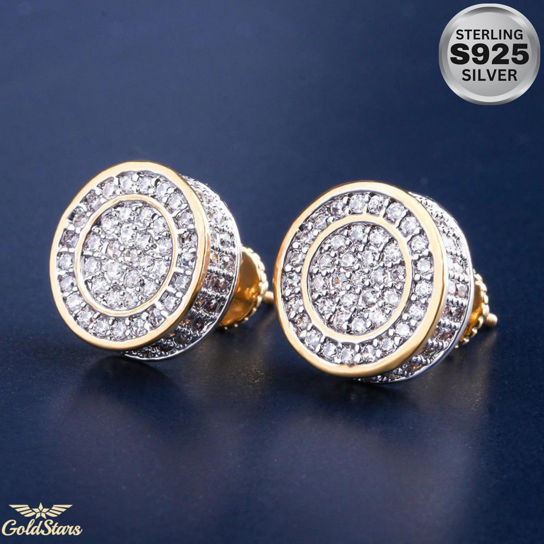 Round Iced Out Diamond Earrings – GoldStarsDC Jewelry Co.