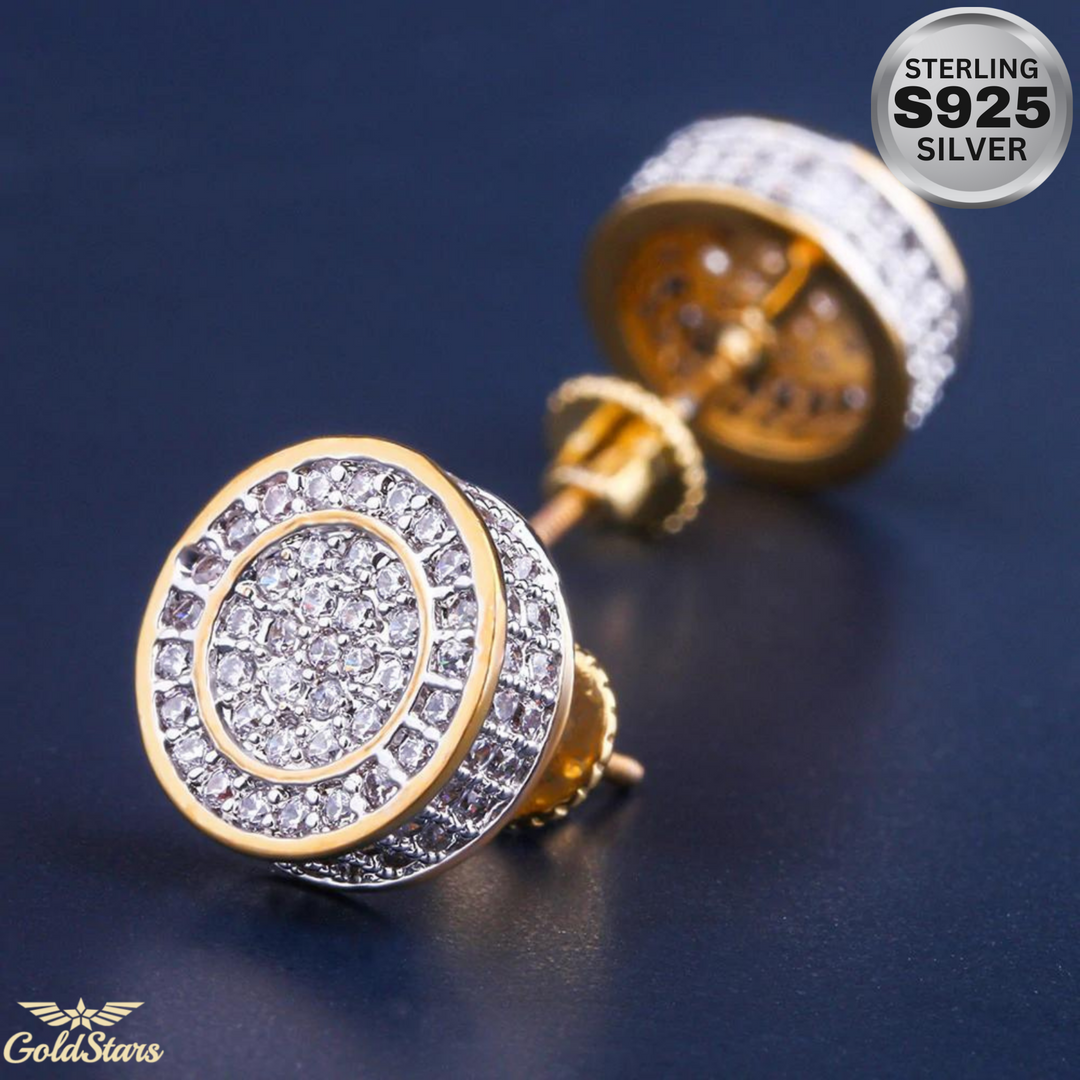 Round Iced Out Diamond Earrings – GoldStarsDC Jewelry Co.