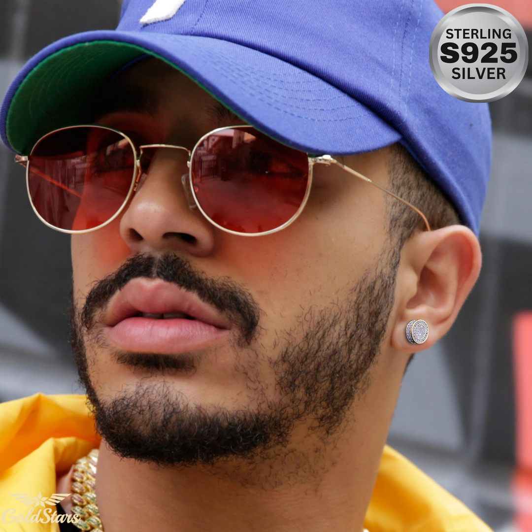 Round Iced Out Diamond Earrings – GoldStarsDC Jewelry Co.