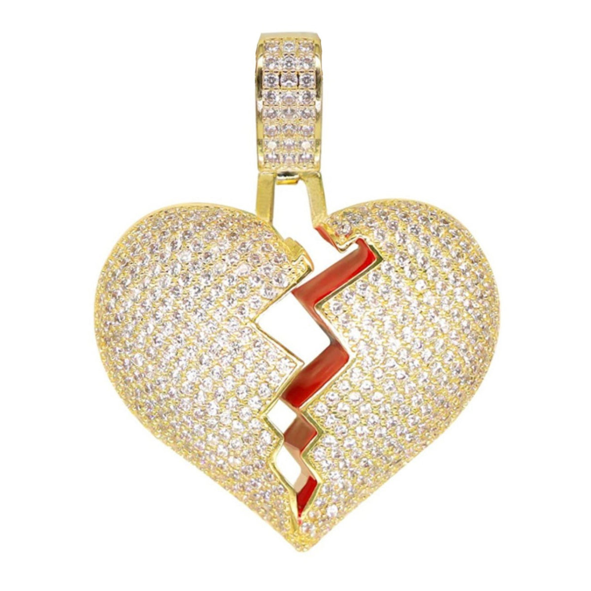 Gold Diamond "Broken Heart" Pendant – GoldStarsDC Jewelry Co.