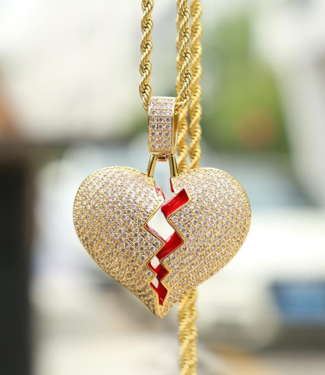 Gold Diamond "Broken Heart" Pendant – GoldStarsDC Jewelry Co.